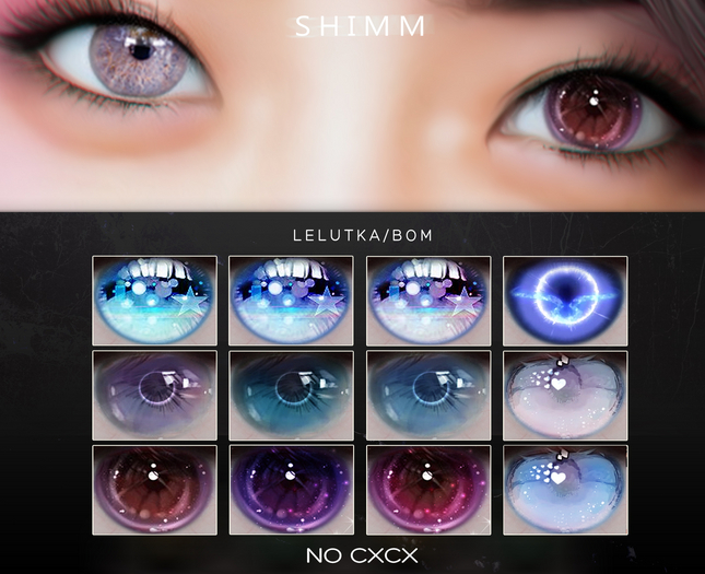 Second Life Marketplace - S H I M M / Lelutka Eyes Applier ~ BOM / CXCX SET II
